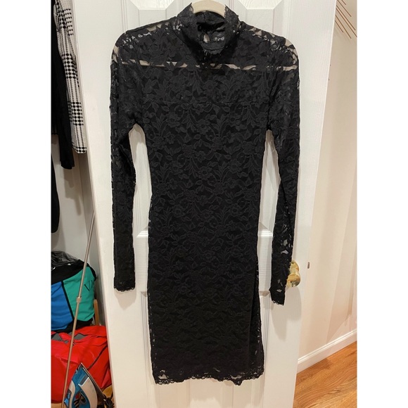 Moda International | Dresses | Moda International Lace Midi Black Dress ...